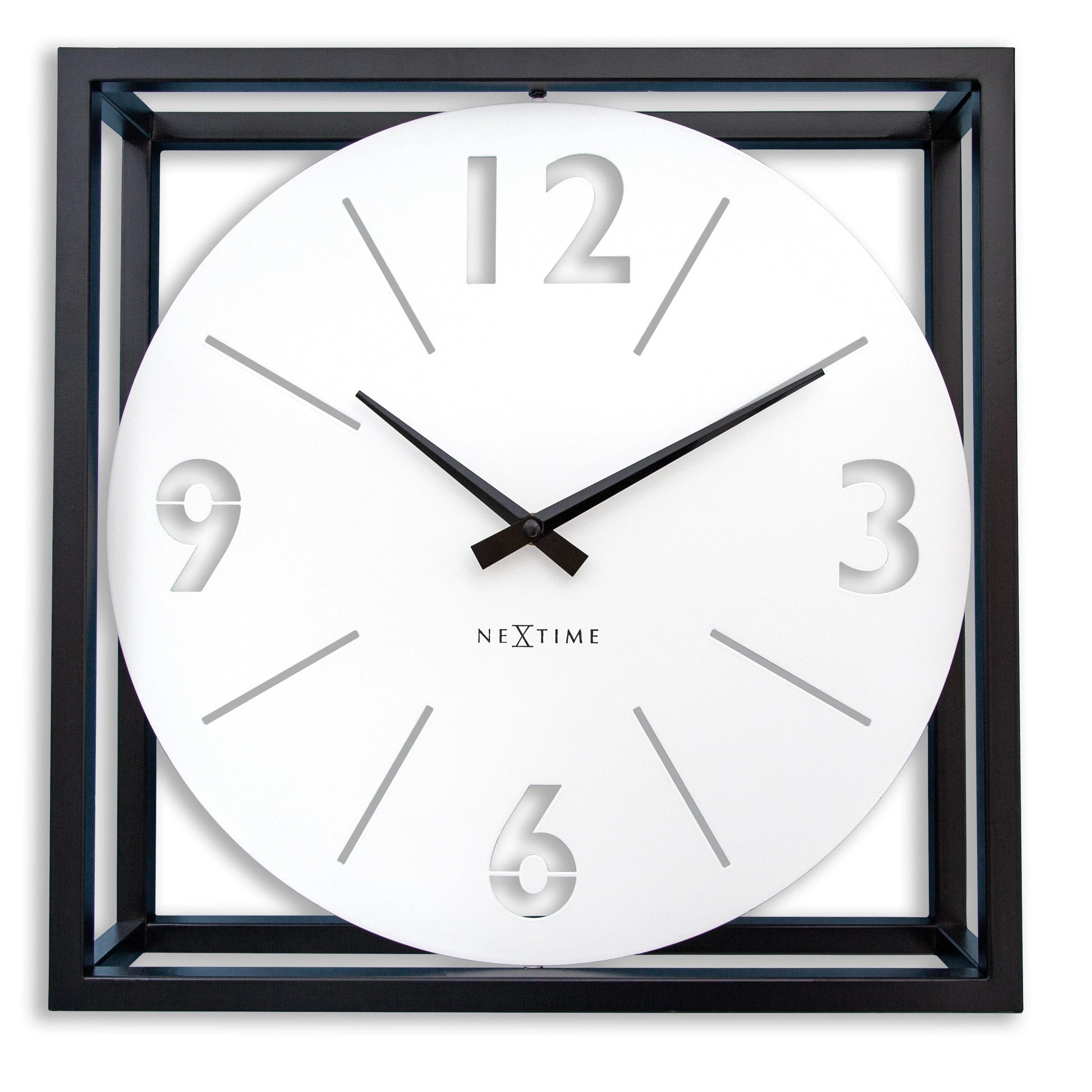 Time Frame Rotatable Clock - Innovative Bold Design - White & Black Me