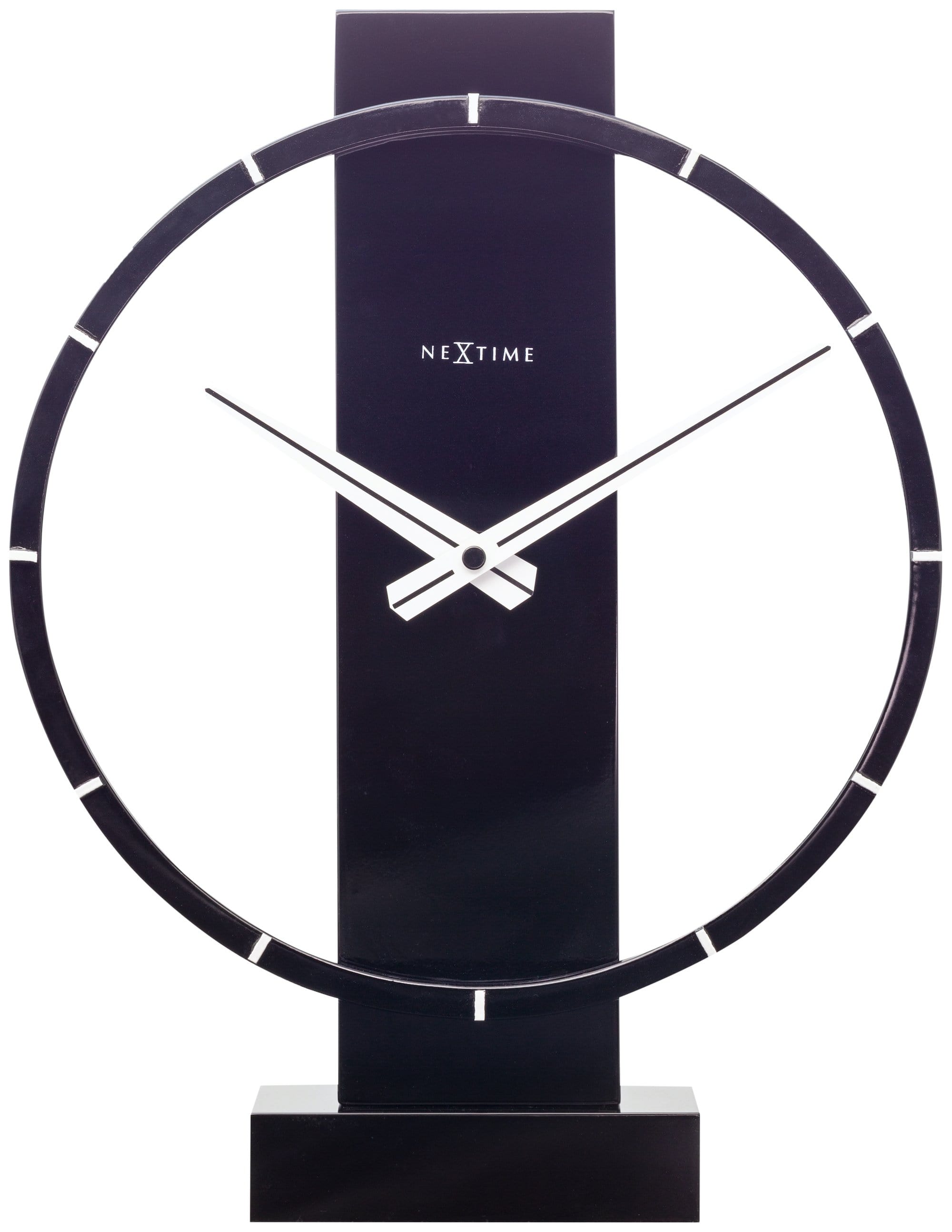 NeXtime- Table / Wall clock - 14" x 7.5" - Wood/Steel - 'Carl Small'